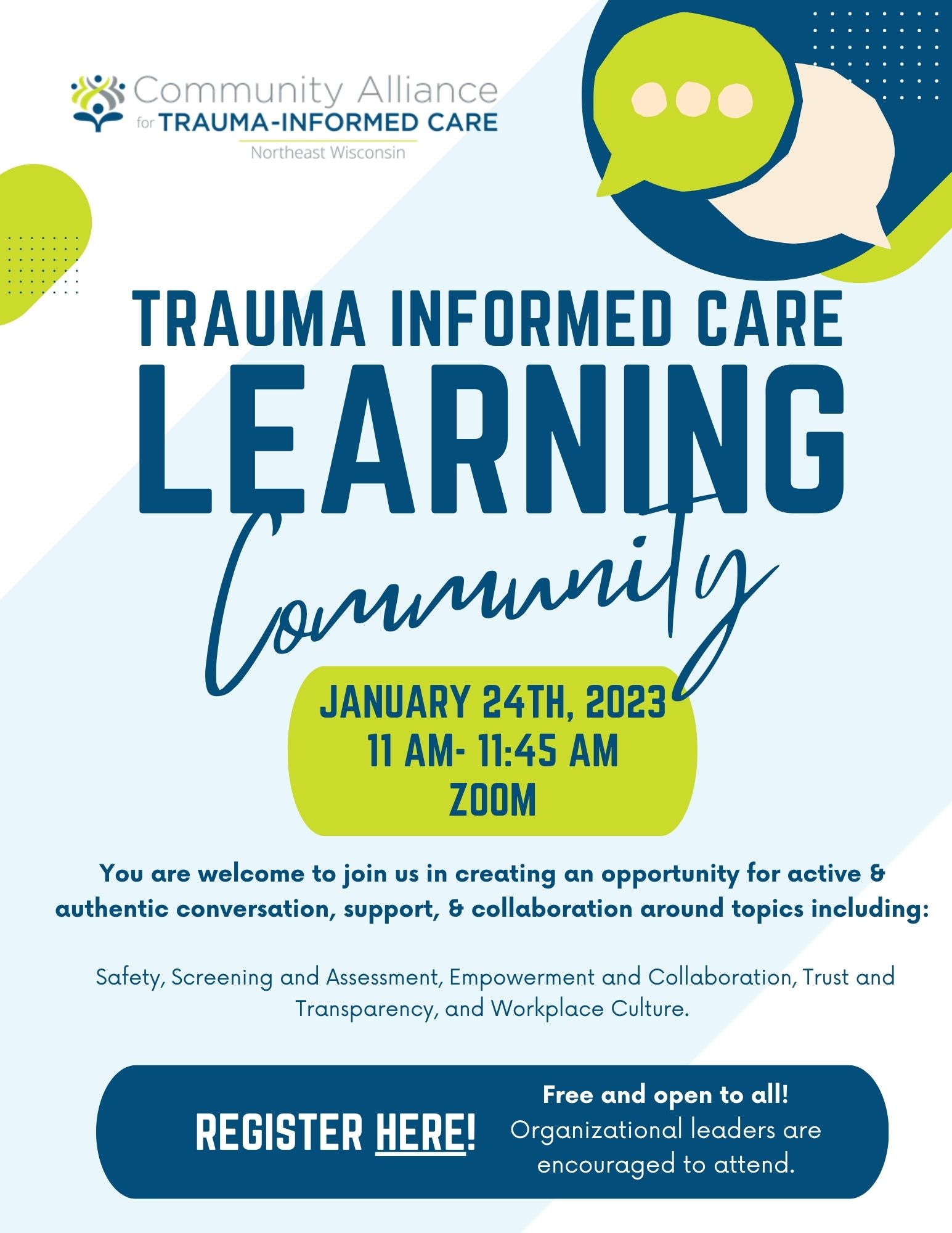 Upcoming Events! – Community Alliance for Trauma Informed Care